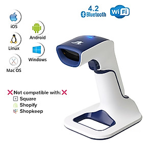 ScanAvenger Wireless Portable 1D With Stand Bluetooth Barcode Scanner: 3-in-1 Hand Scanners -Vibration, Cordless, Rechargeable Scan Gun for Inventory Management - Handheld, USB Bar Code UPC/Ean Reader