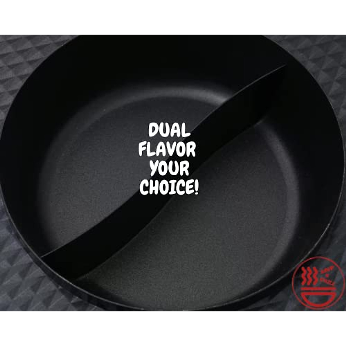 Soup N Grill C2 Circular Edition Hotpot Grill Combo Indoor Korean BBQ, Shabu Shabu Electric Hot Pot with Divider, Portable with Free Strainer Scoops, Extra Long Chopsticks, Tongs, Cloths, Smokeless Grill