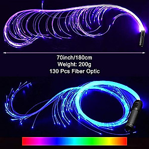 COMLZD LED Whip Fiber Optic Whip Dance Space Whip Super Bright Light 10 Color Effect Mode 360°Swivel for Rave Accessories, Parties, Light Shows, EDM Music Festivals
