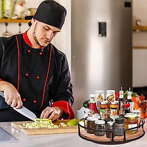 Lazy Susan Organizer, HYMENEX Lazy Susan Turntable for Cabinet Lazy Susan for Table 10-inch Lazy Susan Organizer for Cabinet Wooden Lazy Susan for Spice Fridge Pantry Countertop, 360 Degree Turntable