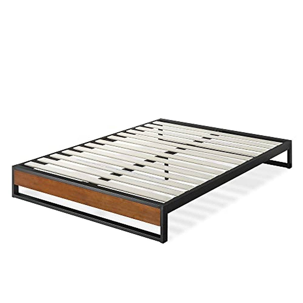 ZINUS GOOD DESIGN Award Winner Suzanne 10 Inch Bamboo and Metal Platforma Bed Frame / No Box Spring Needed / Wood Slat Support, Chestnut Brown, Queen