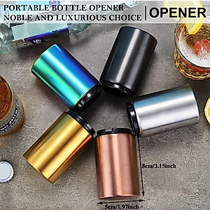 AKOAK 1 Pack Creative Stainless Steel Push-type Beer/Wine Bottle Opener Bar Household Automatic Convenient Cap Opener - Easy to Open a Variety of Bottles,Gold