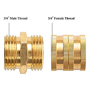 Xiny Tool Garden Hose Adapter, 3/4" Solid Brass Hose Connectors and Hose Ends, Male to Male, Female to Female, 3/4 Inch Brass Connector, 6-Pack with Extra 4 Washers