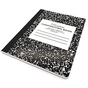Emraw Premium Black Marble Composition Book Wide Ruled Paper Office Dairy Note Books 100 sheet Meeting Notebook Journals Hard cover Pack Of 4 Writing Book For school