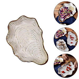 Cabilock Candy Bowl Sea Shell Plate Ceramic Appetizer Plate Dessert Plate Dinner Plate Pasta Bowl Food Serving Tray for Fruit Salad Dessert Candy Tray