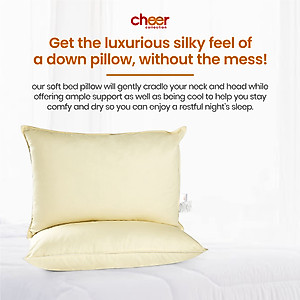 Cheer Collection U Shaped Body Pillow - Down Alternative Full Body Pillow for Side Sleeper, Pregnancy, Neck and Shoulder Support - Zippered Cover