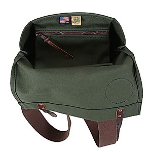 Duluth Pack Duluth Minn Scout Pack, Canvas Travel Bag | Handcrafted Rugged Backpack | Premium American Leather for Outdoor, Hiking, Weekend, Men, Women, and More - Wax Olive Drab