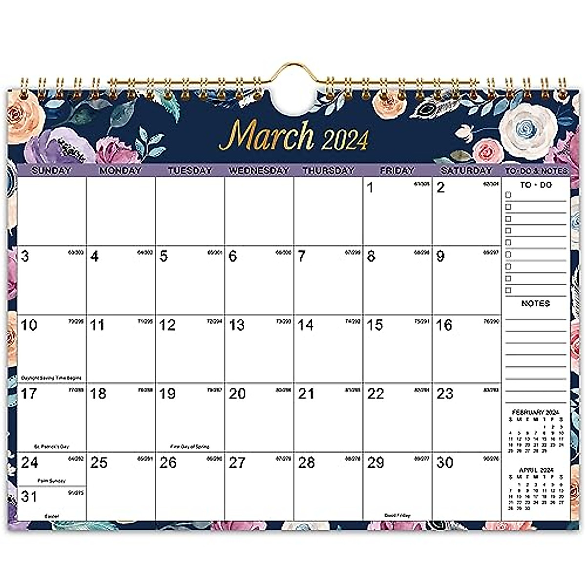 2024 Calendar - Calendar 2024, Jan. 2024 - Dec. 2024, 11" x 8.5", 12-Month Wall Calendar 2024, Small Calendar with Twin-Wire Binding