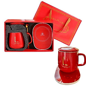 Coffee Cup Warmer with Cup - Coffee Mug Warmer Cup Warmer for Desk Coffee Warmer with Mug Set Coffee Mug with Warmer Coffee Warmer Plate