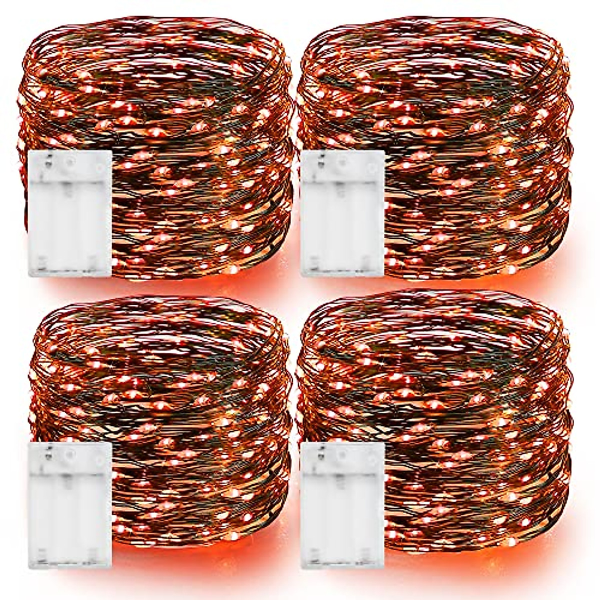 Dazzle Bright Halloween 20 FT 60 LED Battery Operated Fairy String Lights + 10 LED RGB Flashing Eyes String Halloween Lights