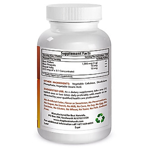 Best Naturals Bee Pollen Complex 1000 mg 120 Tablets
