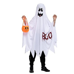 Spooktacular Creations 2 Pack Kids Unisex Mask Ghost Costume for Fancy Dress Cosplay and Spooky Creatures Party-S(5-7yr)