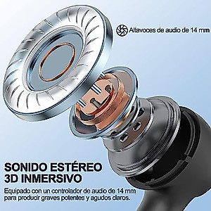 Wireless Earbuds, Bluetooth Headphones with Microphone, IPX7 Waterproof, 35H Playtime, High-Fidelity Stereo Earphones,with Wireless Charging Case, for iOS/Android,Running/Fitness/Work - Black