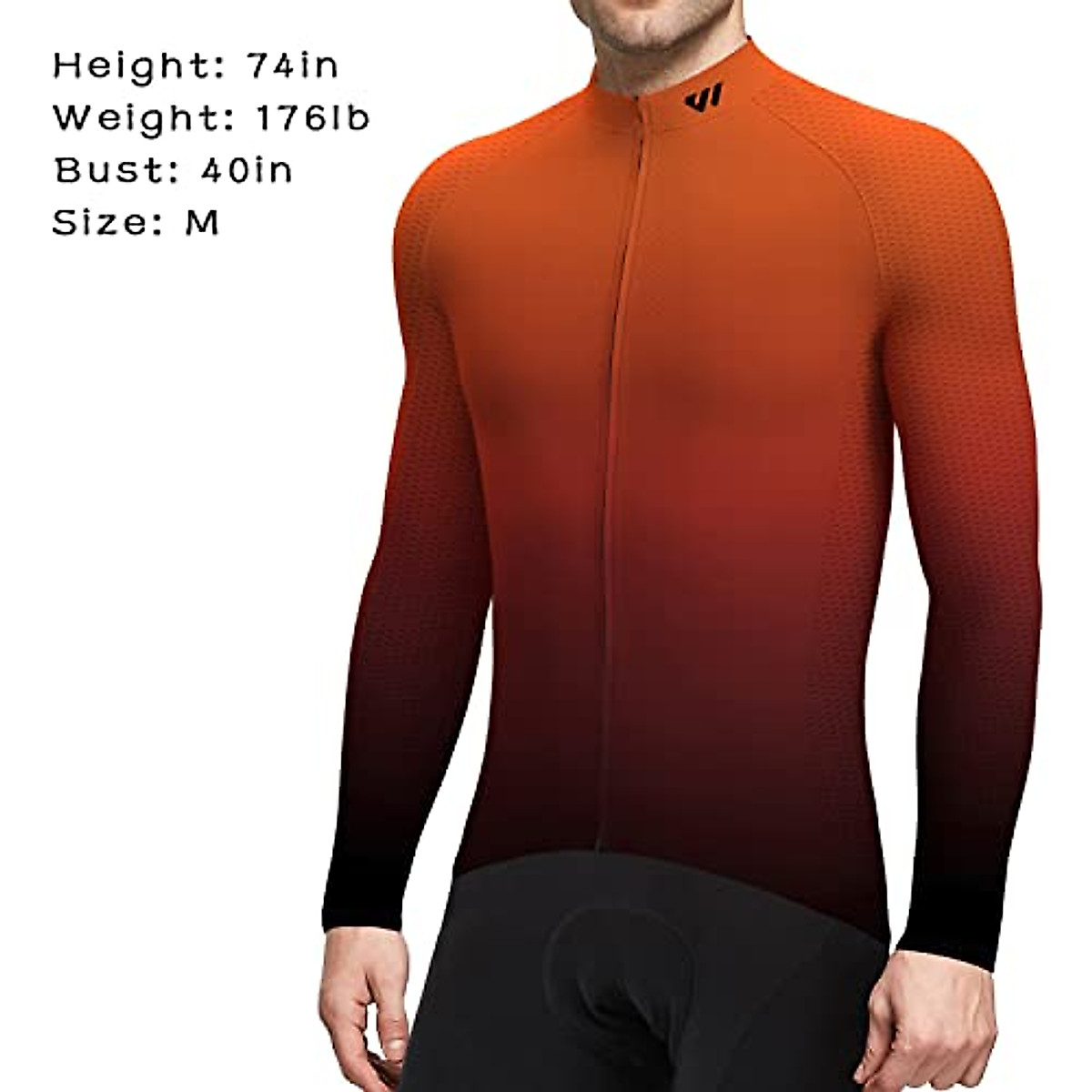 Lo.gas Cycling Jersey Men Long Sleeve Bike Shirt Full Zip with Pockets Moisture Wicking Bicycle Clothes