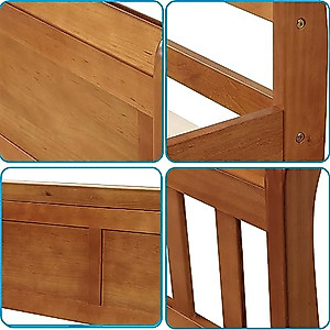 Full Size Wood Platform Bed Frame with Headboard and Footboard, Modern Classic Platform Bed with Wood Slats Support & Under Bed Storage for Bedroom Girls, No Box Springs Needed (Full, Oak)