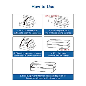 Thermal Printer, 2.4 GHz WiFi Inkless Printer Supports 8.5" x 11" US Letter Size Thermal Paper, Auto Cutting, Wireless Printer Support Android, iOS & Laptop, Compact Printer for Home Use, Office