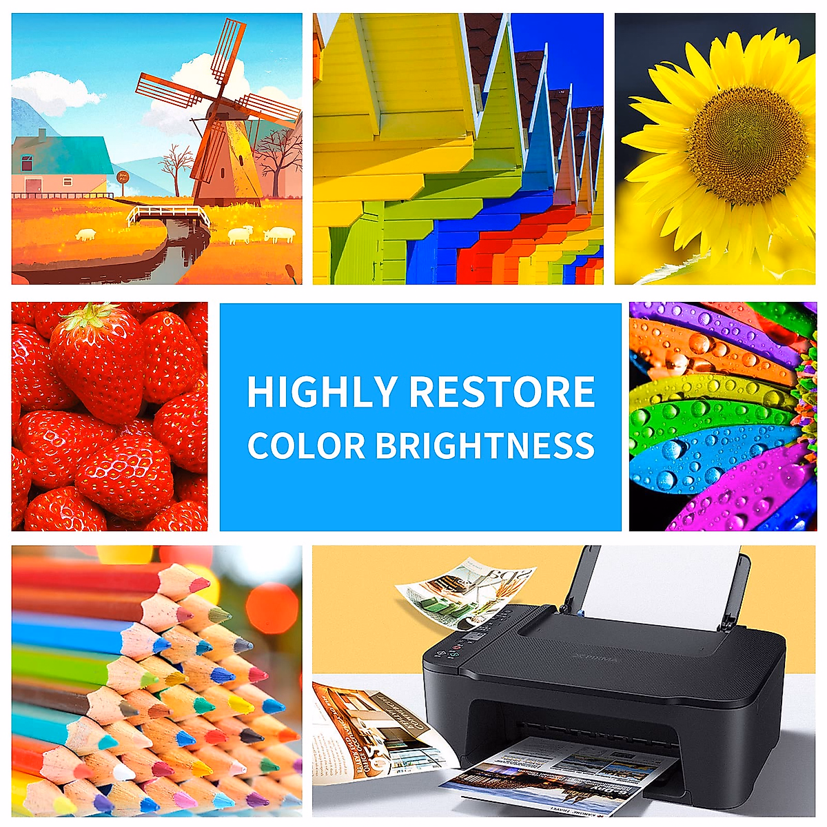 Compatible GI290 Refill Ink Bottles Replacement for Canon PIXMA G1000 G1200 G1800 G2100 G2200 G2400 G2800 G3200 G3600 G3800 G4100 G4600 G4210 megatank Inkjet Printer.1Bk,1C,1M,1Y,