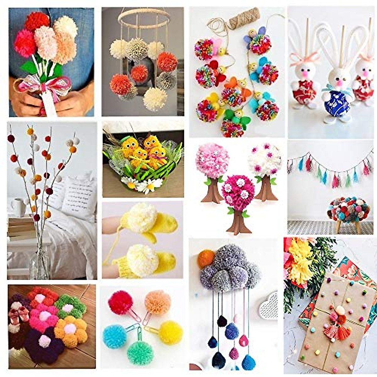 Ayasee Pompom Maker, 4 Sizes Pom pom Makers for Fluff Ball Weaver Needle Craft DIY Wool Knitting Craft Tool Set Decoration +1PS Scissors (5)