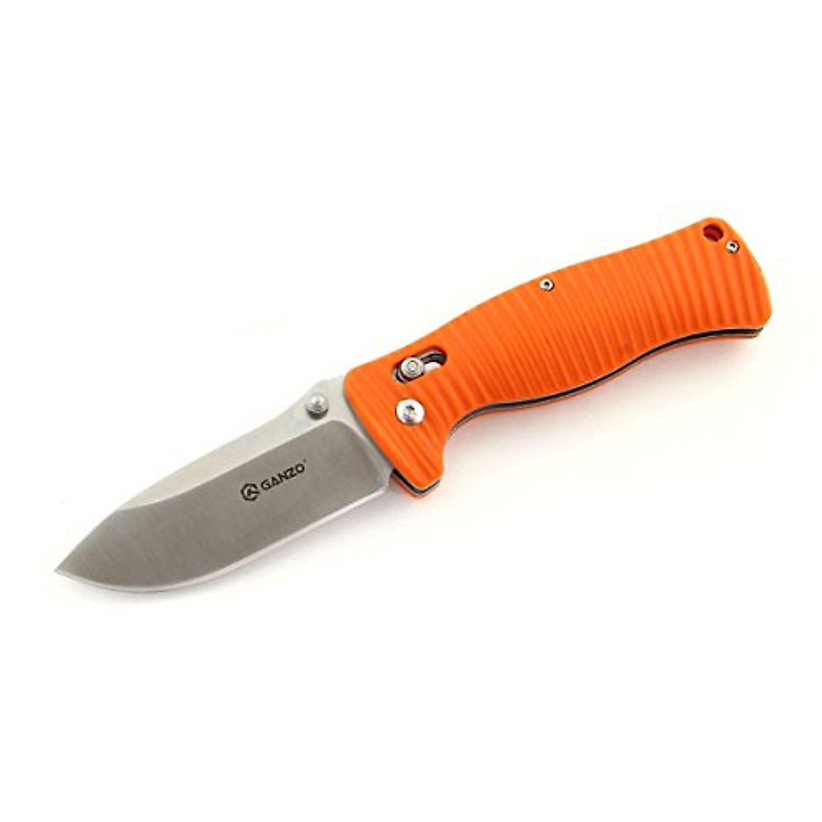 Ganzo G720-OR Tactical Pocket Folding Knife 440C Stainless Steel Blade G10 Anti-Slip Handle with Clip Fishing Hunting Outdoor Folder EDC Pocket Knife (Orange)