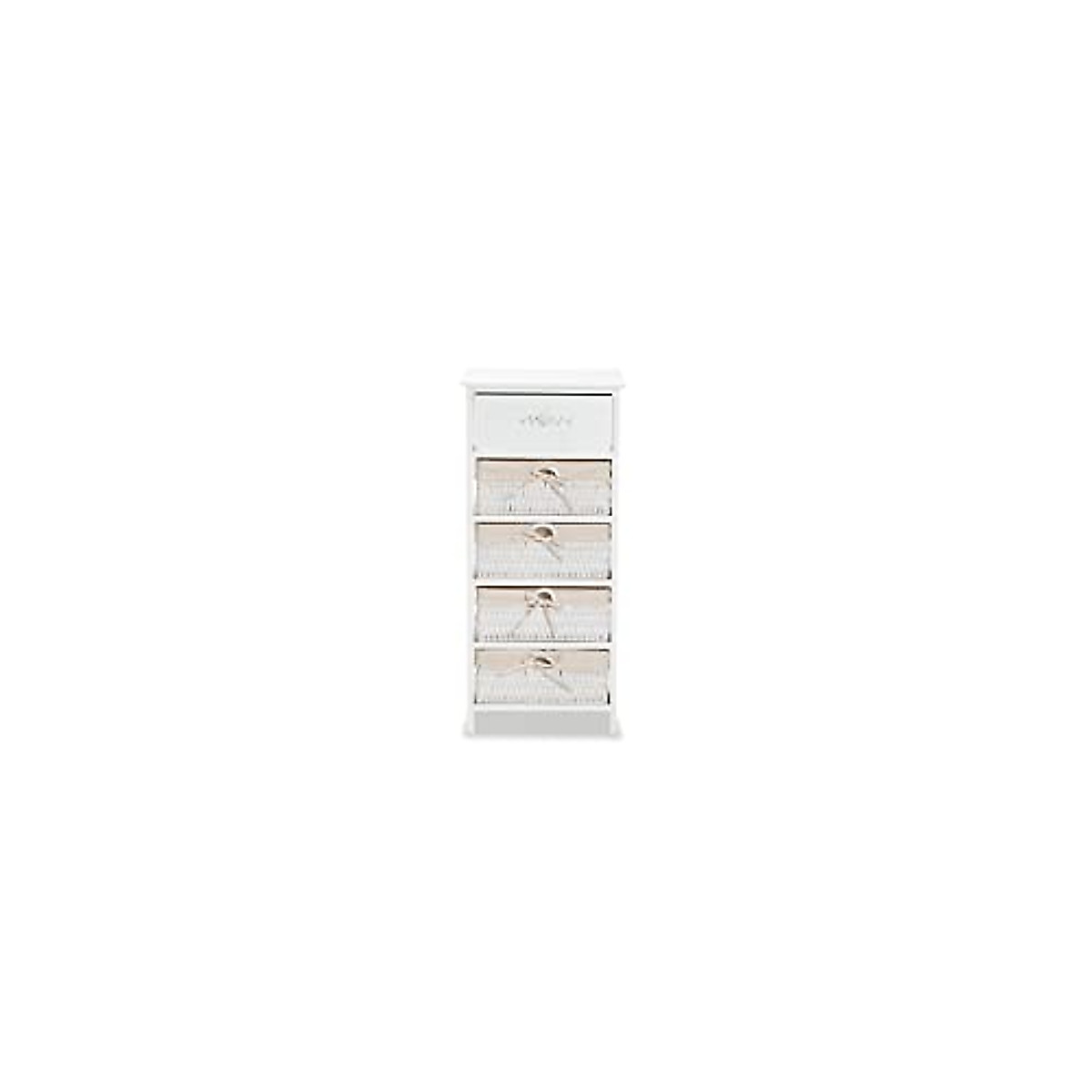 Baxton Studio Madelia Modern and Contemporary White Finished Wood and 1-Drawer Storage Unit