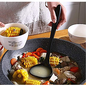 IRSHI LMMDP Silicone Skimmer Soup Spoon Non-Stick Heat-Resistant Soup Ladle Kitchen Utensil Tool