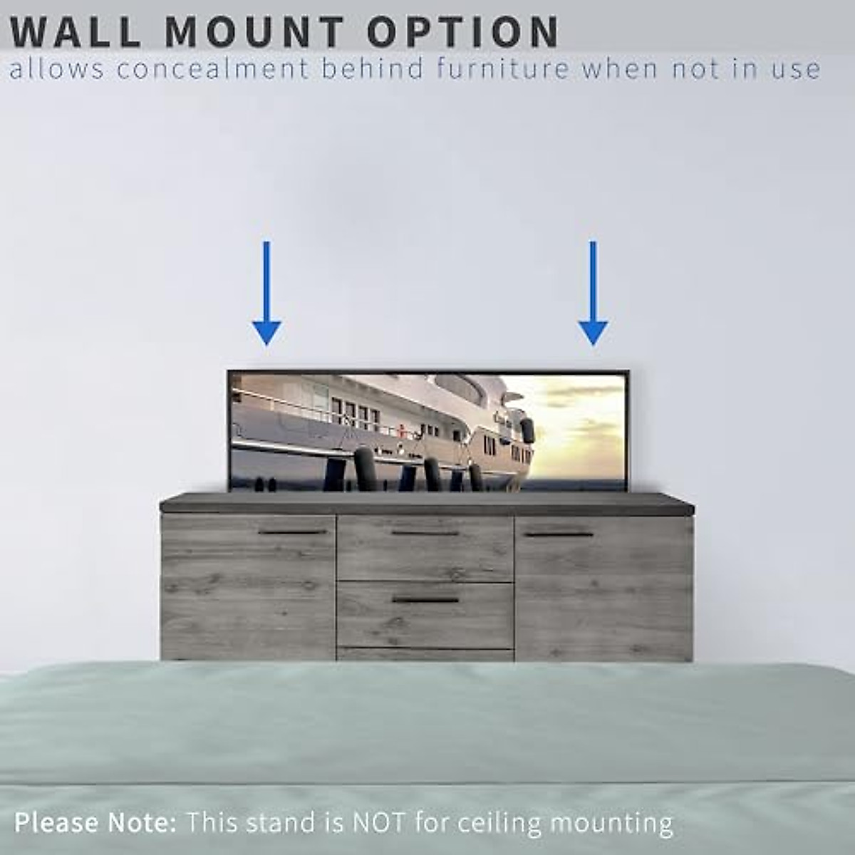 VIVO Motorized TV Stand for 37 to 65 inch Screens, Vertical Lift Television Stand with Remote Control, Compact TV Mount Bracket, MOUNT-E-UP65A