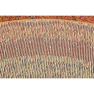 Unique Loom Estrella Collection Rustic, Distressed, Modern, Abstract Area Rug, 6 ft, Orange/Black
