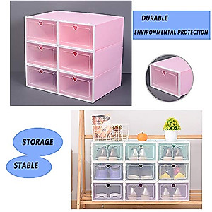 Shoe Box Organizer, Clear Flodable Shoe Storage Box with Lids Drop Front Sneaker Cases for Men Stackable Shoe Container Organizer for Entryway Bedroom Closets, Fits Men's Size 12, Pack of 12 (White)