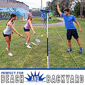 Franklin Sports Volleyball + Badminton Sets - Beach + Backyard Combo Complete Outdoor Lawn Game Set - Volleyball, Pump, Badminton Rackets, Birdies, Net + Poles Included