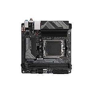 GIGABYTE A620I AX (AM5/ LGA 1718/ AMD/ A620/ Mini-ITX/ 5-Year Warranty/ DDR5/ Single M.2/ PCIe 4.0/ USB 3.2 Gen1 Type-C/Realtek Wi-Fi 6E/ Realtek 2.5GbE/ Q-Flash Plus/PCIe EZ-Latch/Motherboard)