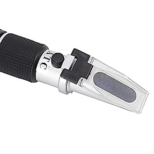 Kadimendium Refractometer Meter, Plastic Aluminum Calibration Screw High Accuracy Brix Refractometer for Food Industry
