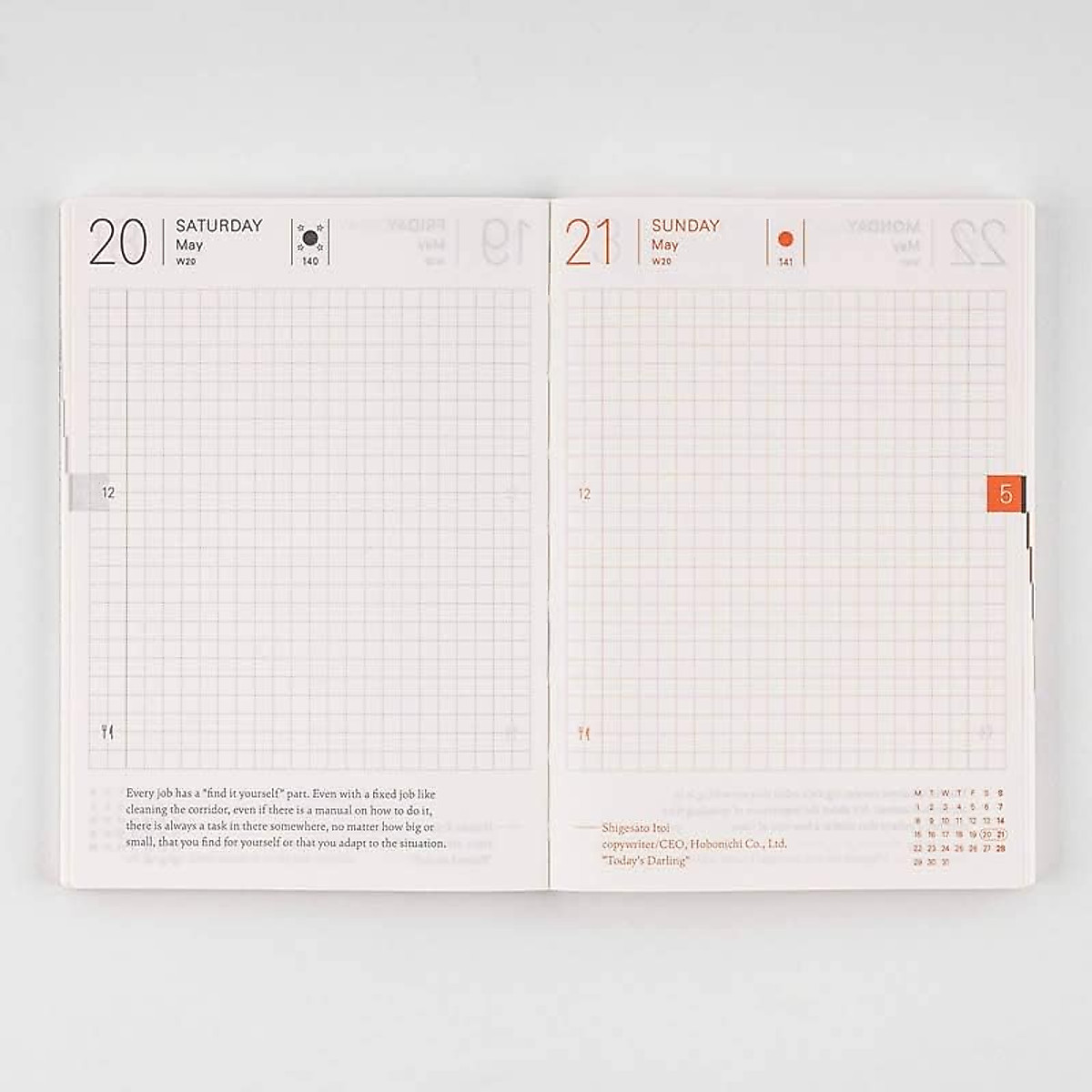 Hobonichi Techo Planner Book [English/A6/January 2023 Start/Monday Start]