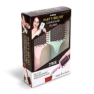 GoPong Party Brush Flask 2 Pack - Hidden Alcohol Booze Bottles, Includes Funnel and Liquor Bottle Pour Spout