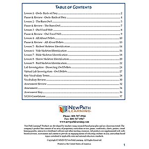 NewPath Learning-14-6715 Owls and Owl Pellet Dissection Resource Guide - Self-Directed Readings, Illustrated Explanations