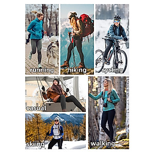 BALEAF Women's Fleece Lined Water Resistant Legging High Waisted Thermal Winter Hiking Running Pants Pockets Black Small