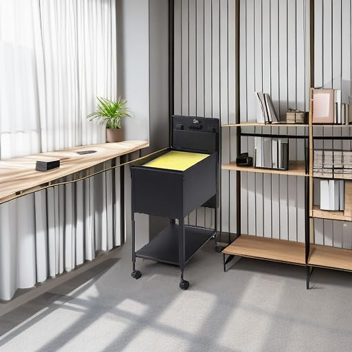 Lorell Standard Lock Mobile File Black 28.35" x 16.54" x 6.50"