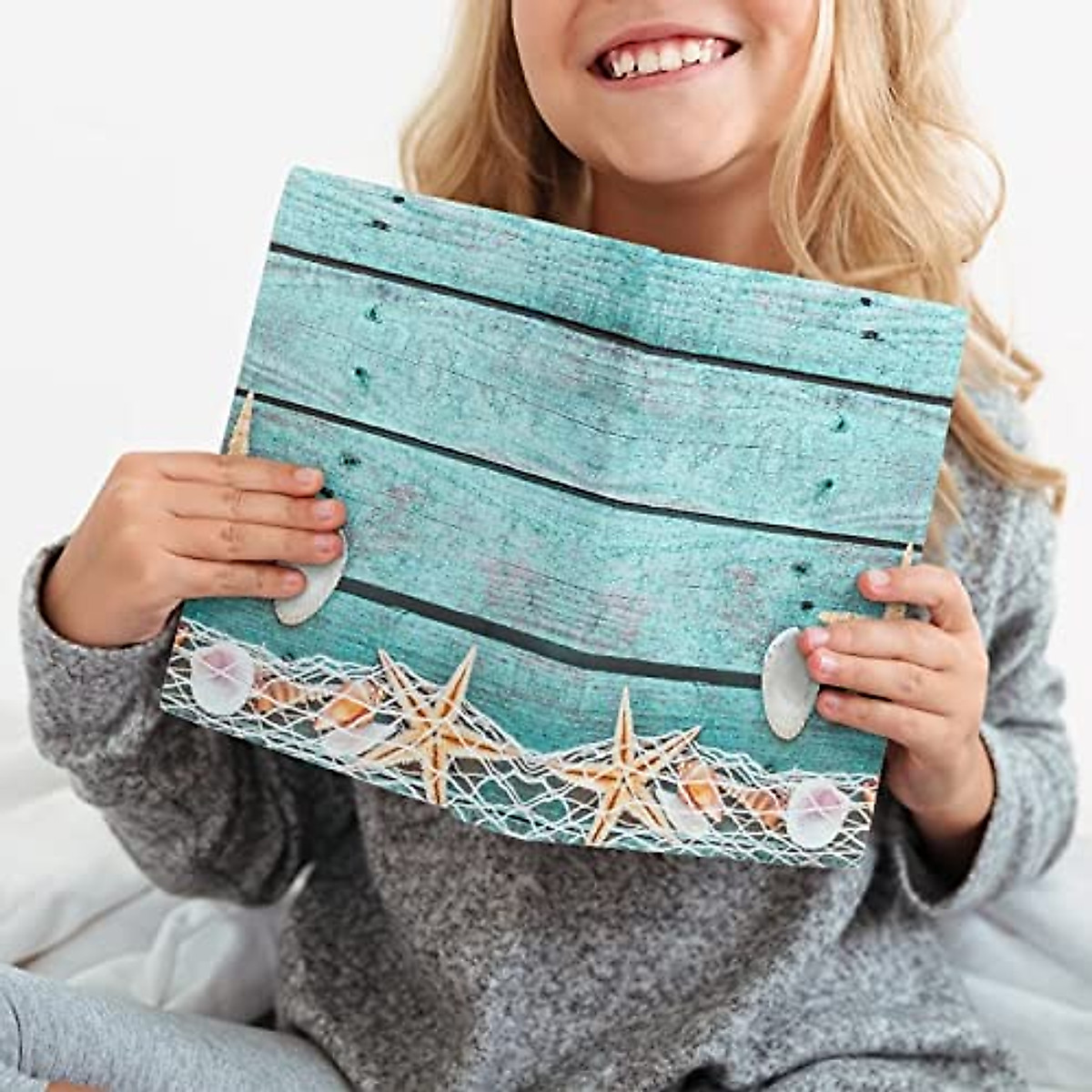 DIYFLASH Scenery Print Book Sleeve for Book Lovers Cute School Supplies for Kids Stretchable Jumbo Jacket Fits Most Hardcover Textbooks Up to 9 x 11 Gifts for Students Back to School Set of 4