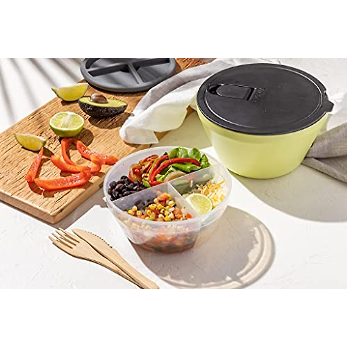 RIGWA LIFE |Custom Removable Inserts for RIGWA Food Containers | Meal Prep Bowls | Divided Food Storage Containers with Lids | Divide & Conquer (Set of 2) |