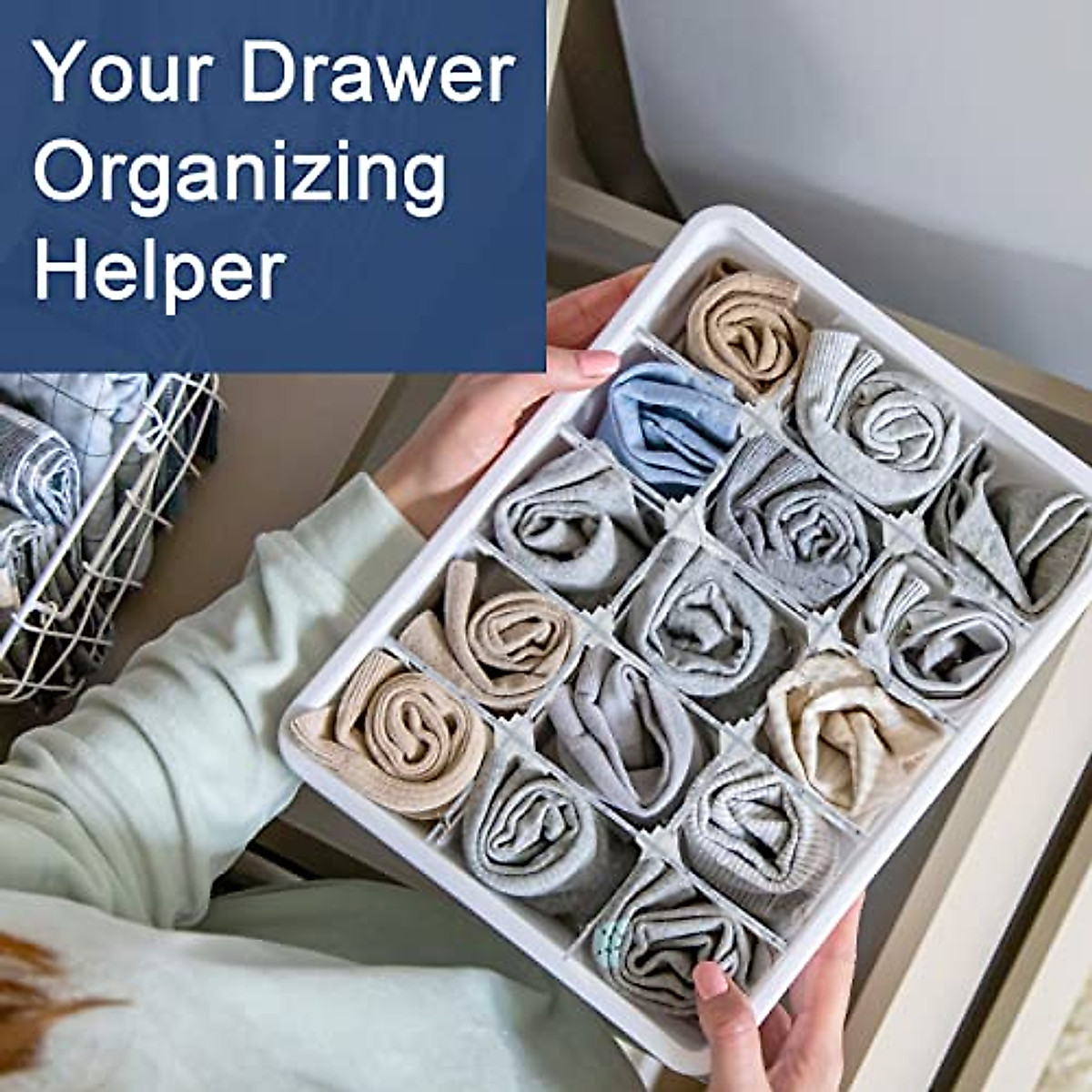 Imboxx Acrylic Drawer Divider Set 40 Pieces Adjustable DIY Drawer Organizer Dresser Separator for Socks Underwear Lipstick Tidy Kitchen Bedroom Dresser