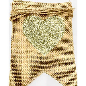 Shimmer Anna Shine Mr and Mrs Burlap Banner for Wedding Party Decorations