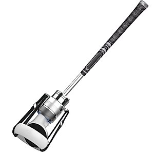 Adjustable Weights VR Golf Club Handle Accessory for Oculus Quest 2 and Meta Quest 1 Quest Pro, Golf Club Attachment with Realistic Grip Handle, Weighted Balance, Full Meta Silver