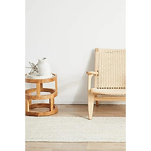 2x3, 3x5, 4x6 Braided Jute Rug Ivory Natural Jute Chevron Design Hand Braided Large Area Rug for Living Room, Thick Outdoor Designer Jute Carpet in Custom Size Rug (2x6 Area Rug)