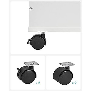 SONGMICS Kids Bookshelf, Toy Organizer, Chest and Bookcase with 3 Shelves, Storage Box with Wheels, Multipurpose, Space Theme 11.6D x 24.6W x 27.6H in