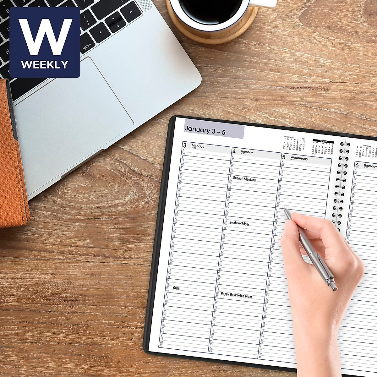 2022 Weekly Appointment Book & Planner by AT-A-GLANCE, 8" x 11", Large, DayMinder, Black (G52000)