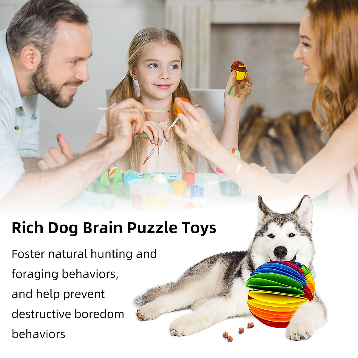 Snuffle Mat Interactive Dog Toys Ball Dog Brain Mental Stimulating Puzzle Toys for Dogs Enrichment Game Feeding Mat for Stress Relief Portable Machine Washable