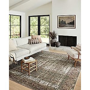 Amber Lewis x Loloi Georgie Collection GER-07 Moss/Salmon 5'-0" x 7'-6" Area Rug