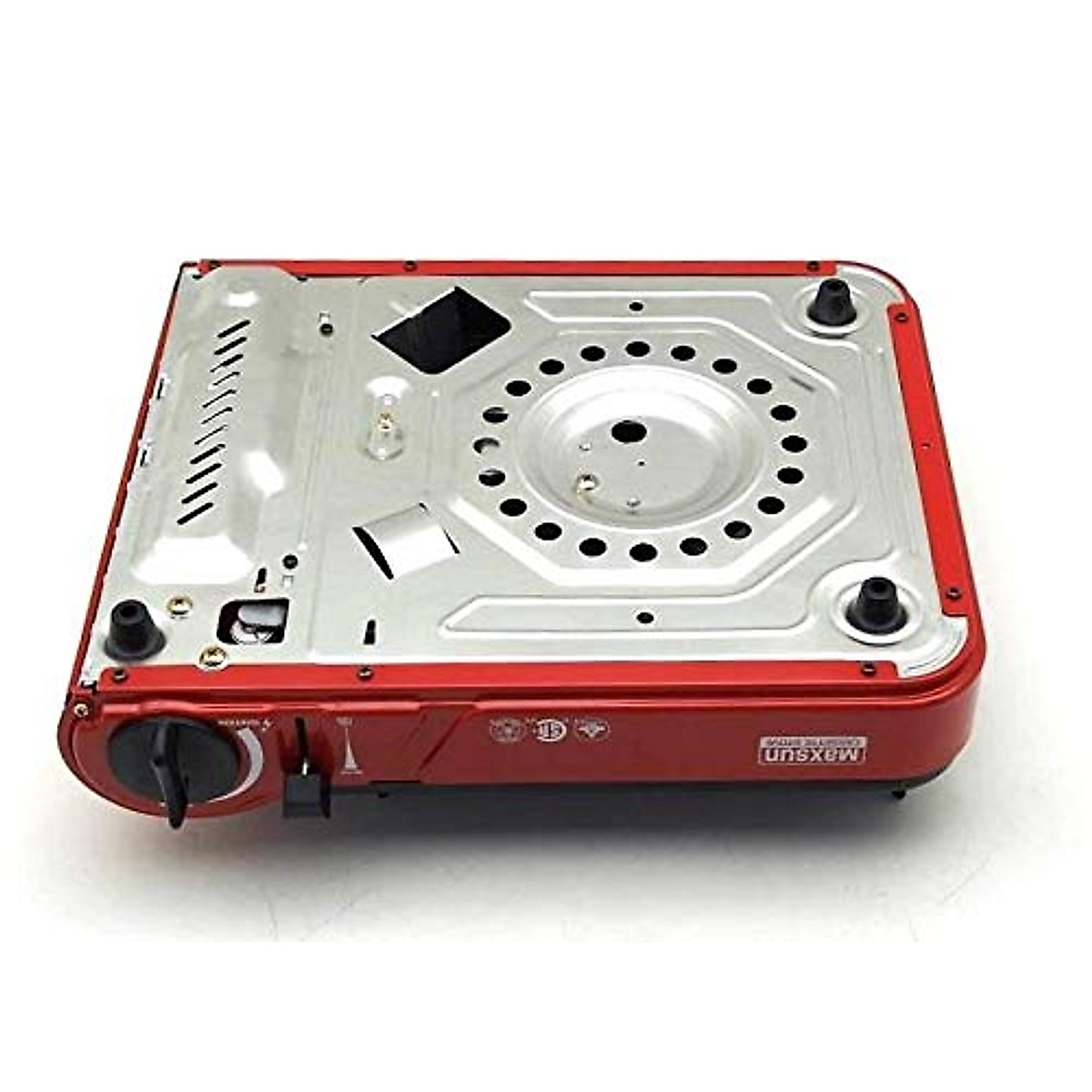 Maxsun Portable Gas Stove MS3800 (Red), 9,560BTU High Power, Camp Stove, Outdoor/Indoor, with Carrying Case