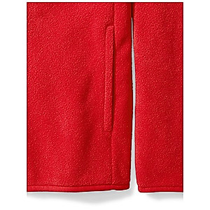 Amazon Essentials Boys' Polar Fleece Full-Zip Mock Jacket - Discontinued Colors, Red, Small