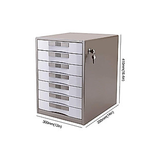 Desktop Storage Box With Drawers - Desktop File Cabinet, 7-Layers Flat File Cabinet, Drawer Organizer, Lockable Aluminum Alloy File Cabinet Storag, Cosmetic Storage / Medicine Storage Box ( Size : A )