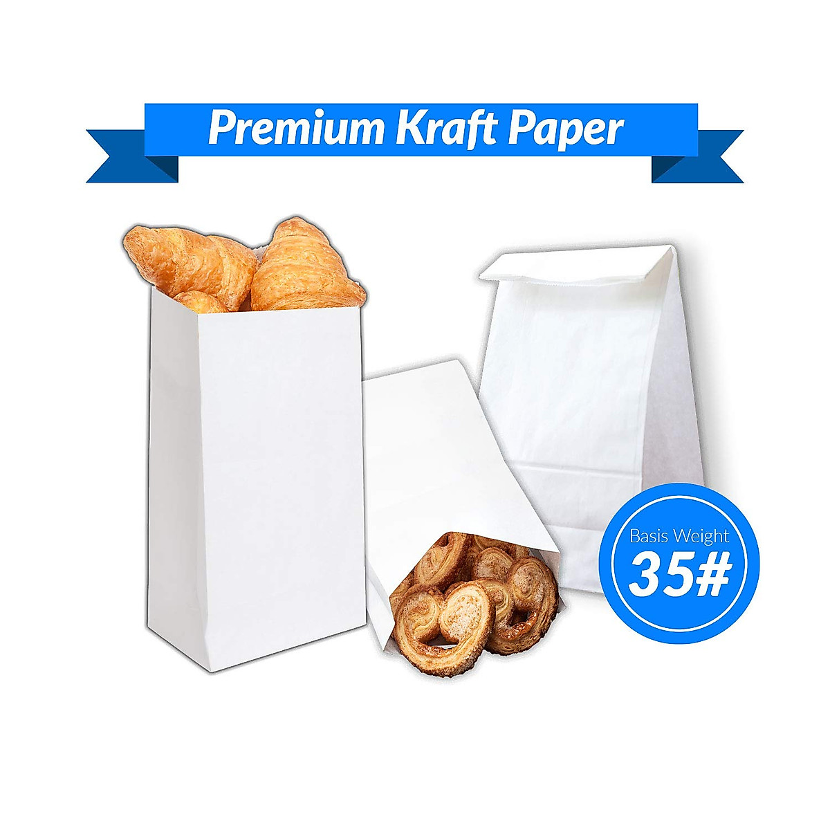 Reli. White Paper Bags | 500 Count | Paper Lunch Bags Ideal for Small Lunches and Crafts | Perfect for Sandwiches and Snacks